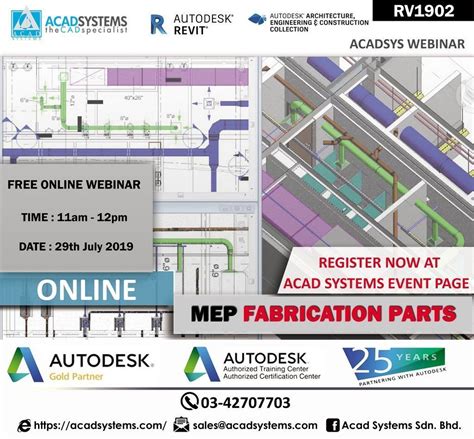 Revit Mep Fabrication Parts Webinar Acad Systems Autodesk Gold Partner Training