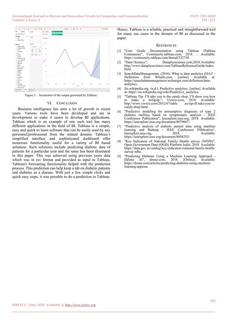predictive analysis for diabetes using tableau pdf databases computer software and