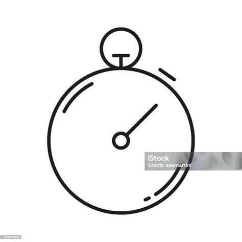 Stopwatch Clock Timer Chronometer Outline Icon Stock Illustration