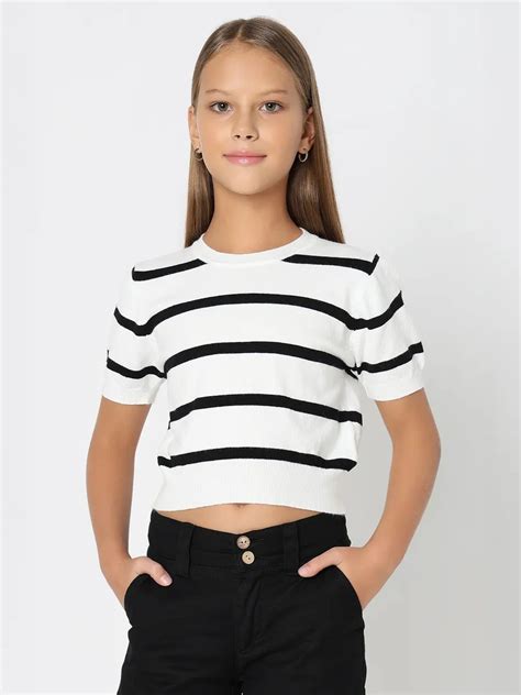 Deal White And Black Stripe Top G Gto United States
