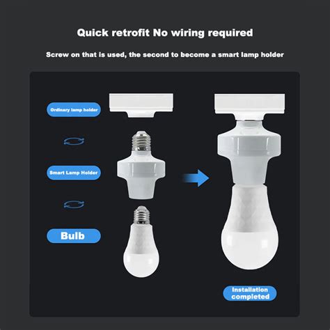Dt07 Qiachip Zigbee Smart Lamp Holder E27 Led Light Bulbs Adapter Zigb