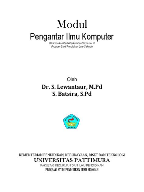 Modul Pengantar Ilmu Komputer | PDF
