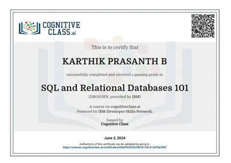 Karthik Prasanth B On Linkedin Ibm Sql Relationaldatabases