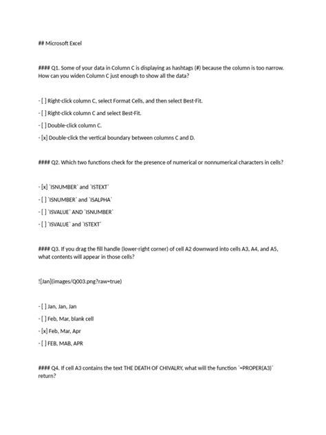microsoft excel exam pdf microsoft excel
