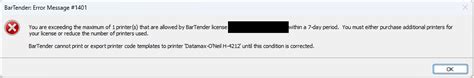 Bartender Designer 2021 R9 Cannot Print Seagull Support Portal