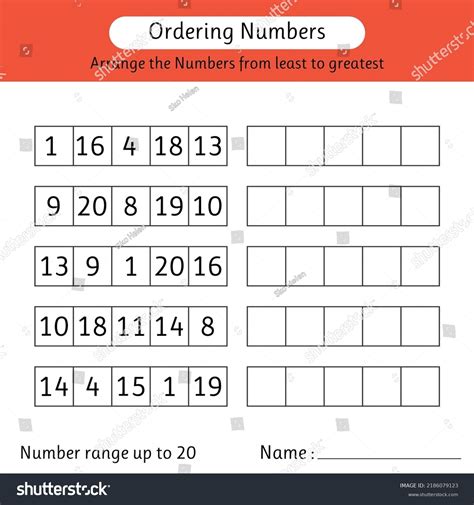 Ordering Numbers Worksheet Arrange Numbers Least Vector Có Sẵn Miễn