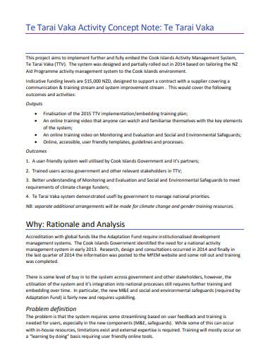Activity Concept Note 7 Examples Format Pdf Examples