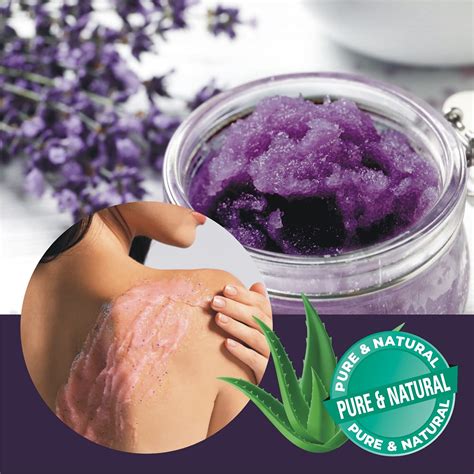 Lavender Oil Body Scrub Exfoliator With Shea Butter Collagen Stem Ce