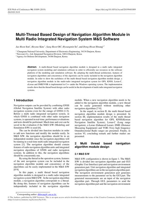 Pdf Multi Thread Based Design Of Navigation Algorithm Module In Multi