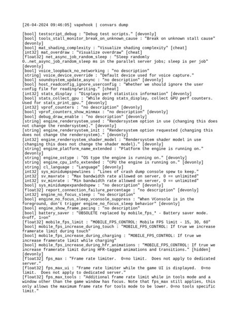 Convar S Pdf Frame Rate Server Computing