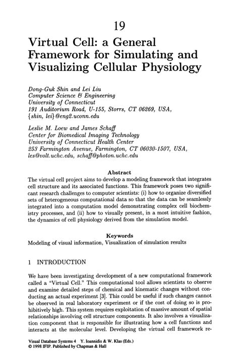 Pdf Virtual Cell A General Framework For Simulating And Visualizing