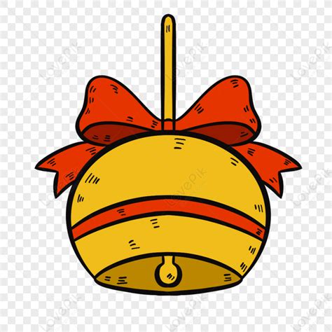 활과 크리스마스 일러스트 노란색 벨빨간리본분위기 Png 일러스트 무료 다운로드 Lovepik