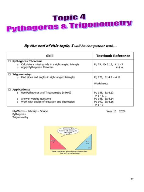 Topic 4 Pythagoras And Trigonometry Pdf