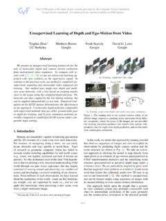 Unsupervised Learning Of Depth And Ego Motion From Video Unsupervised Learning Of Depth And
