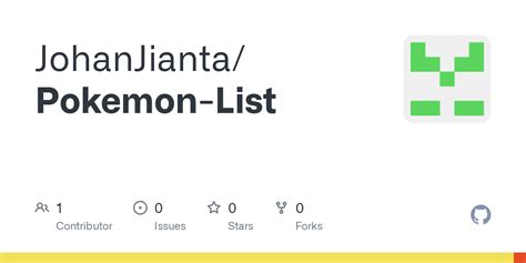 GitHub JohanJianta Pokemon List