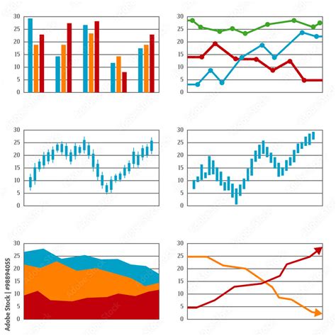 Set Of Diagrams Business Histogram Stock Vector Adobe Stock