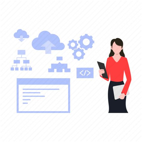 Female Working Coding Setting Manager Icon Download On Iconfinder