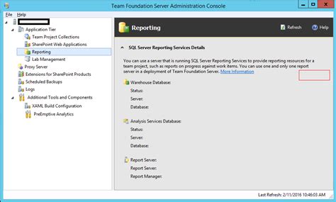 Tfs Not Able To Configure Reporting Services Edit Option No Visible Stack Overflow