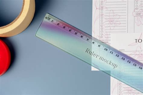 premium psd gradient ruler mockup