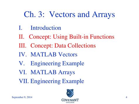 PPT COS Computing For Engineers Ch Vectors And Arrays PowerPoint Presentation ID