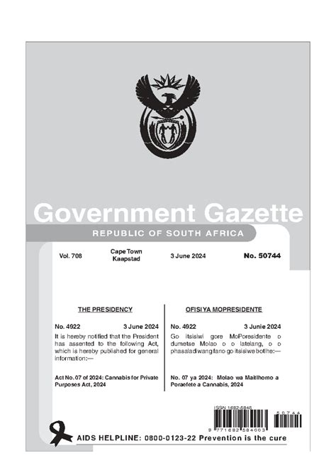 Act 07 Of 2024 Cannabis For Private Purposes Government Gazette