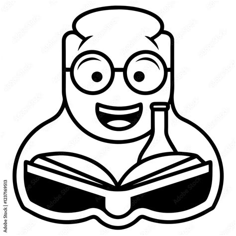 Volumetric Flask Laboratory Research Vector Clipart Line Art And Cartoon Illustration