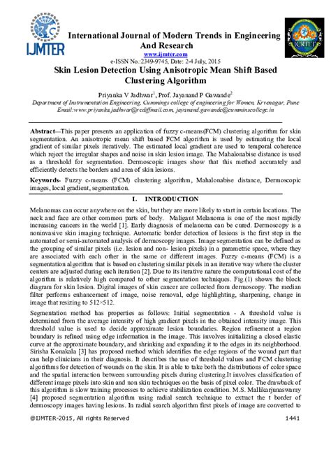 Skin Lesion Detection Using Anisotropic Mean Shift Based Clustering
