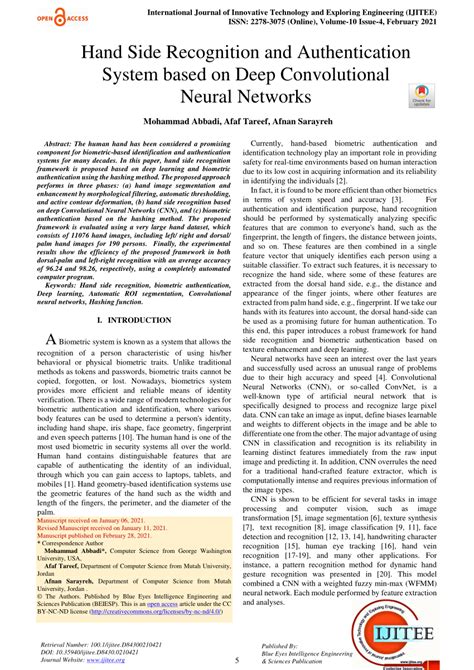 Pdf Hand Side Recognition And Authentication System Based On Deep