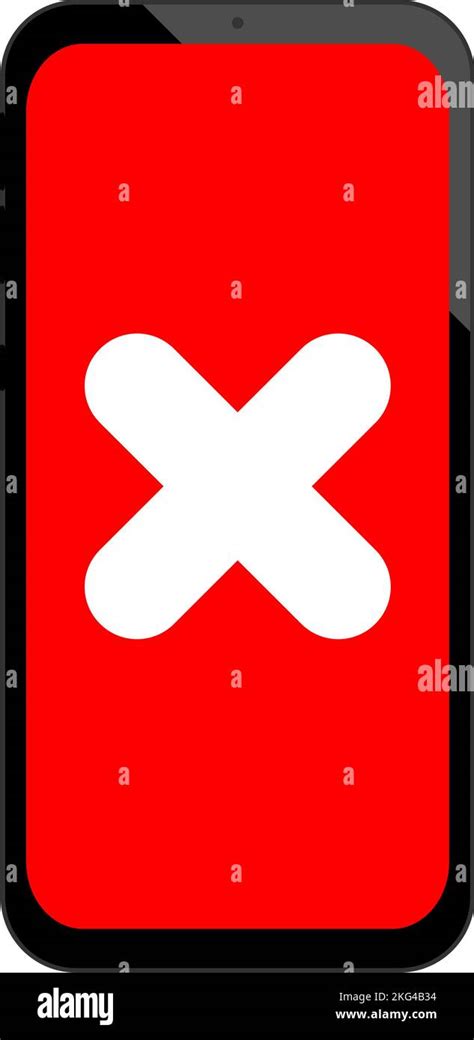 Smartphone With Error Sign On Screen Smartphone With Alert Sign Stock Vector Image Art Alamy