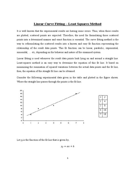 Linear Curve Fitting Least Squares Method Pdf Least Squares