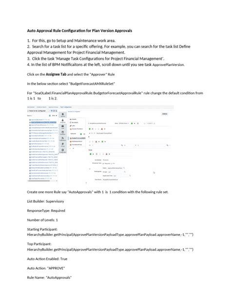 Auto Approval Rule Configuration For Plan Version Approvals Pdf