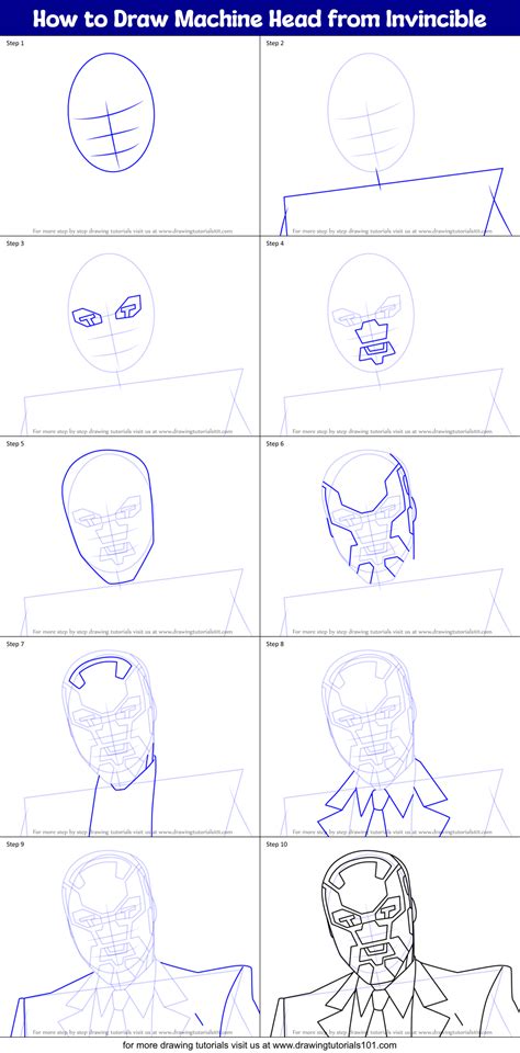 How To Draw Machine Head From Invincible Invincible Step By Step
