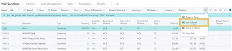 How To Export To And Edit In Excel From Dynamics Business Central