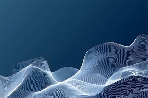 Blue Gradient Background With White Wave Lines Copyspace Style Premium Ai Generated Image