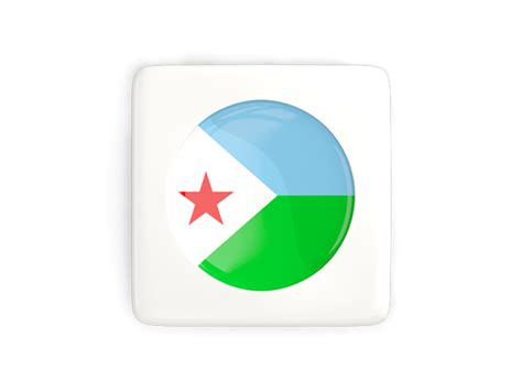 Square Icon With Round Flag Illustration Of Flag Of Djibouti