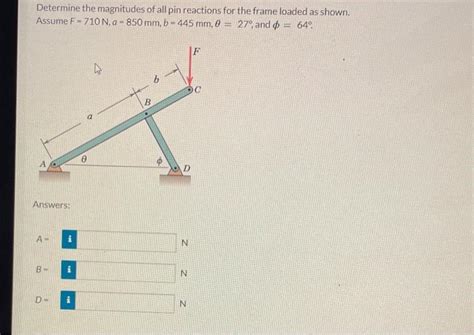 [solved] Determine The Magnitudes Of All Pin Reactions For
