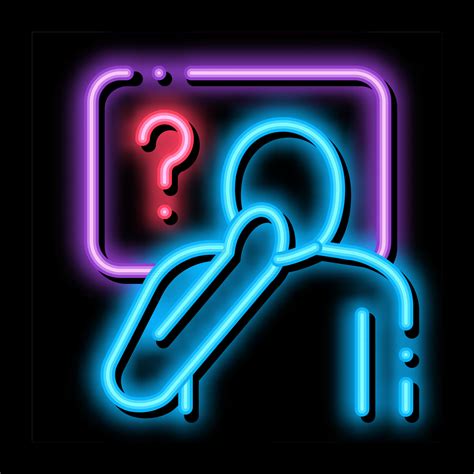 Man Question Mark Frame Neon Glow Icon Illustration 17769487 Vector Art