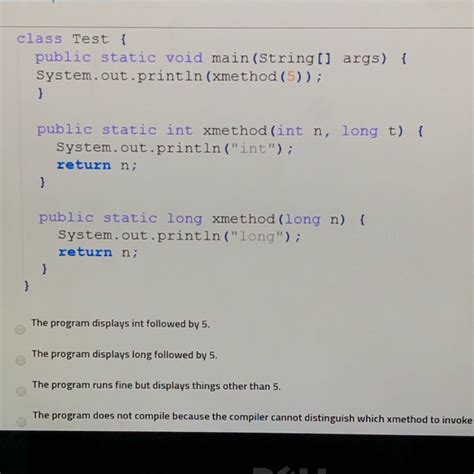 solved class test { public static void main string[] args {