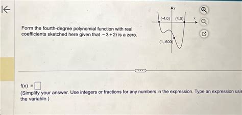 solved form the fourth degree polynomial function with real