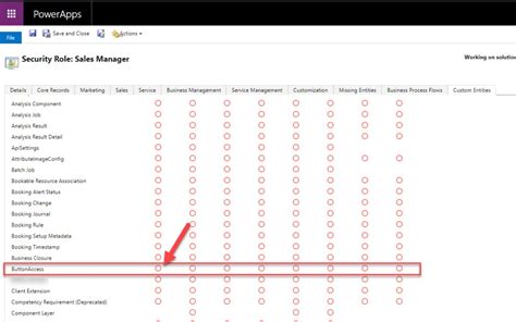 show hide ribbon button based on security role using