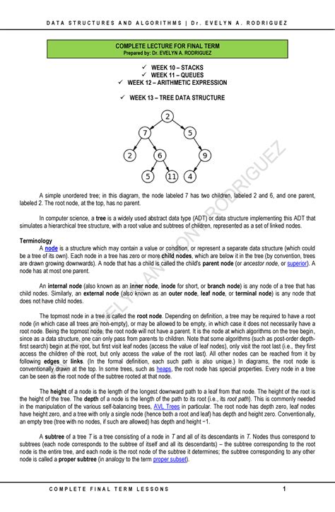 Binary Tree Tree Traversal WEEK 10 STACKS WEEK 11 QUEUES WEEK 12 ARITHMETIC Studocu