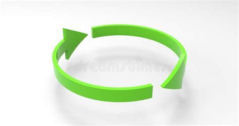 Green Eco Recycle Arrows Recycled Icon And Rotation Cycle Symbol With Arrows Stock Illustration
