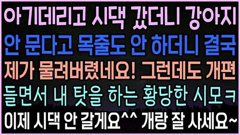 후기포함 사이다사연 아기데리고 시댁 갔더니 강아지 안 문다고 목줄도 안 하더니 결국 제가 물려버렸네요ㅋㅋㅋ 그런데도 개편 들면서 내 탓 하는 시모 이제 시댁 안