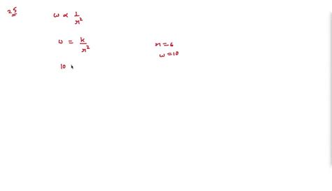 w is inversely proportional to the square of r if r 6 then w 10
