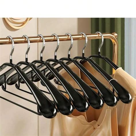 5 Pack Heavy Duty Metal Coated Hangers For Clothes Wide Shoulder