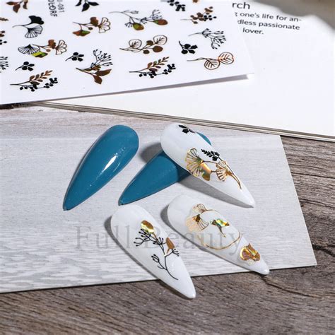 Badu Bg Есенна реколта Стикери върху ноктите Черно злато Есенни листа