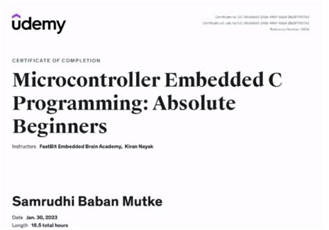 Samrudhi Mutke On Linkedin Programming Udemy Embedded