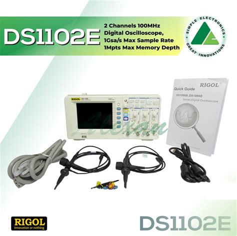 Rigol DS1102E Digital Oscilloscope 2 Channels 100MHz, 1Gsa/s Max Sample ...