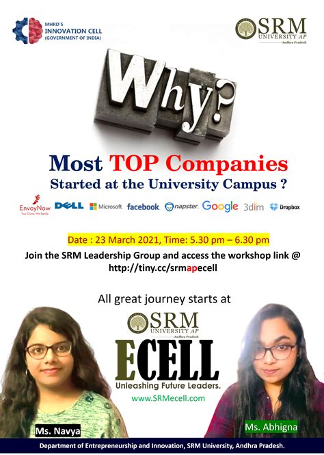 E Cell Presents A Discussion On Why Top Companies Started At The