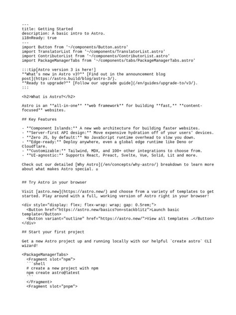 Astro Getting Started Pdf World Wide Web Internet And Web